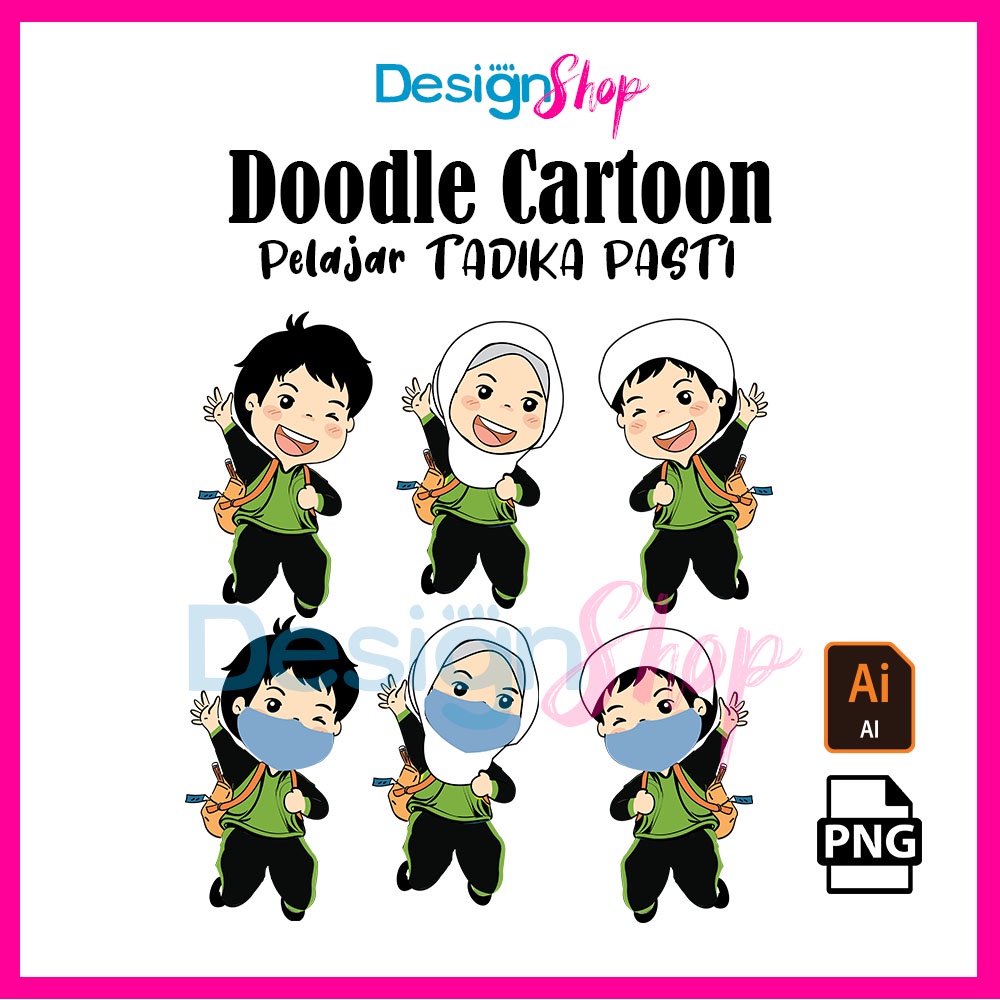 DESIGN ONLY,, NEW CUTE DOODLE CARTOON TADIKA Design Mudah & Murah ...