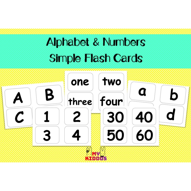 [SOFTCOPY] PDF Printable Flashcards Capital & Small Letters / Numbers ...