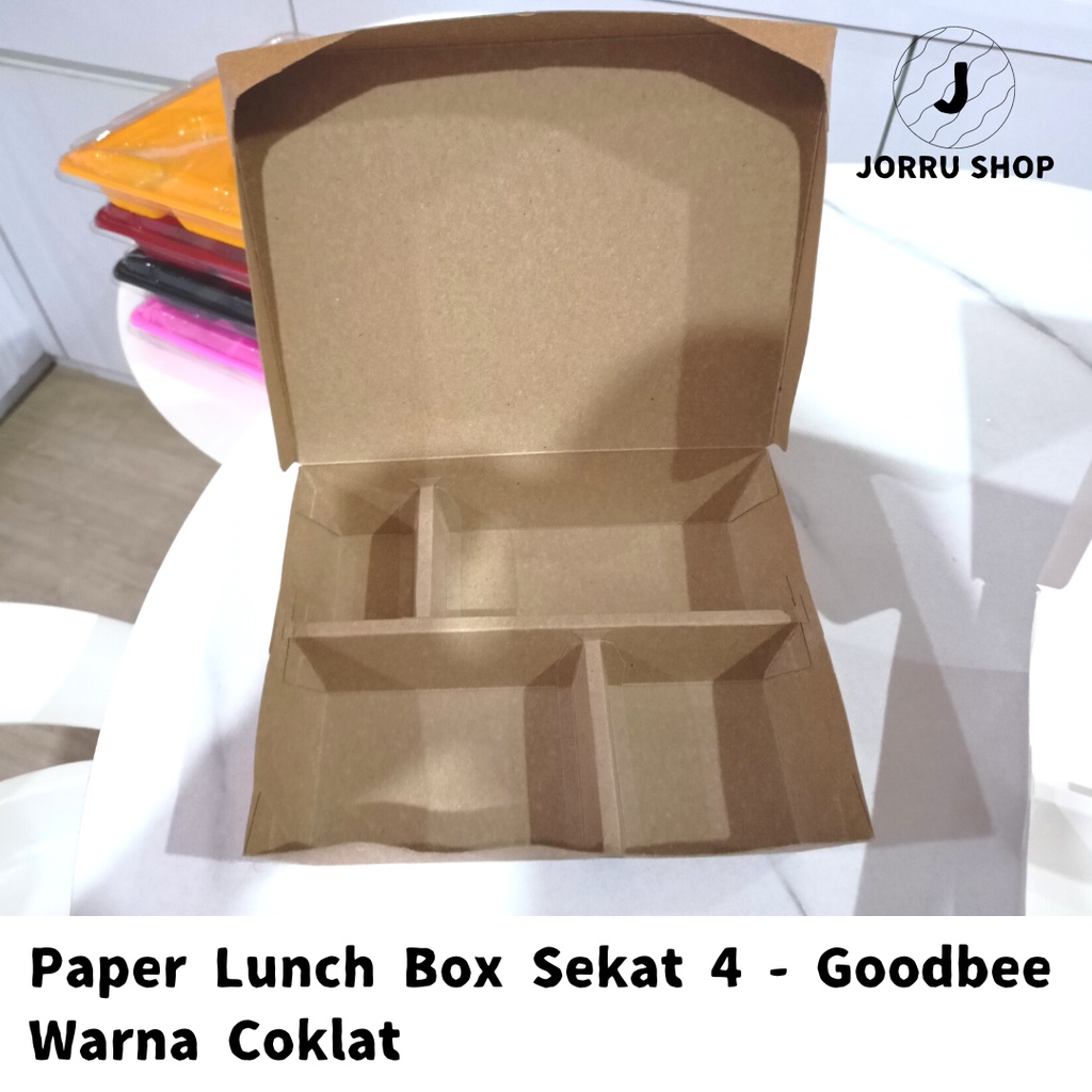 PAPER LUNCH BOX 4 SEASONS BROWN // LUNCH BOX TRAY 4 SEASONS | Shopee ...