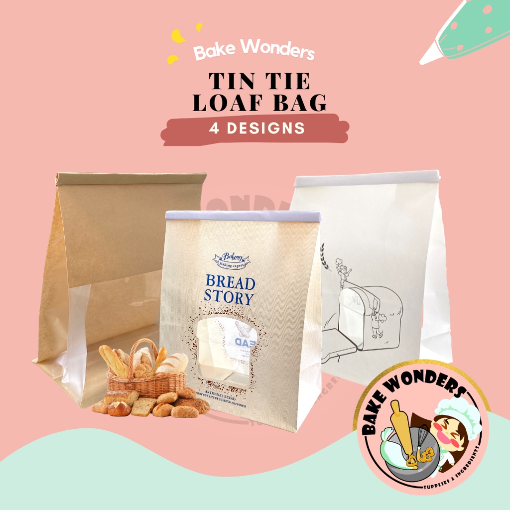 Tin Tie Loaf Bag/Paper Bag With Zipper Lock And Window/Bread Bag/Toast ...