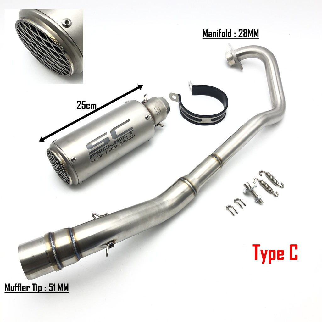 Yamaha Y15ZR v1 v2 LC150 y15 FULL SYSTEM EXHAUST muffler set Manifold ...