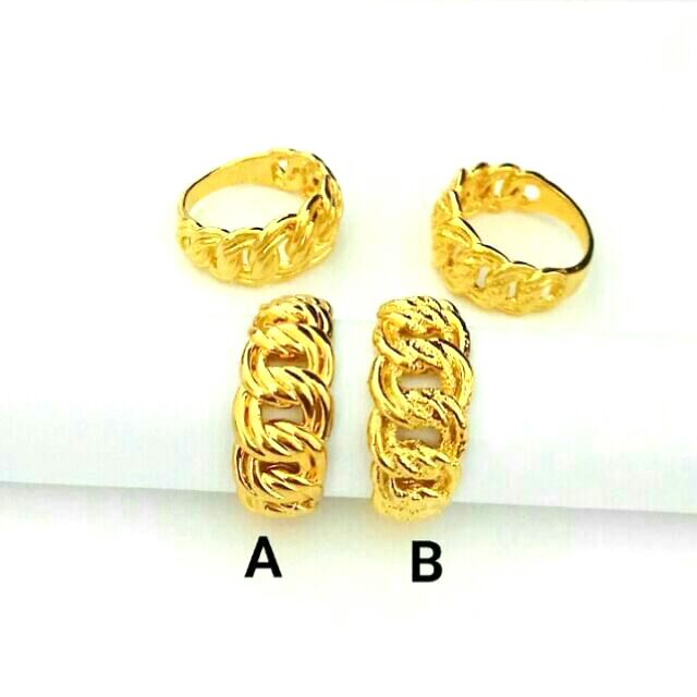 Coco Sajat Gold Korea 24K Pure Gold Plated Coco 916 Copy Ring | Shopee ...
