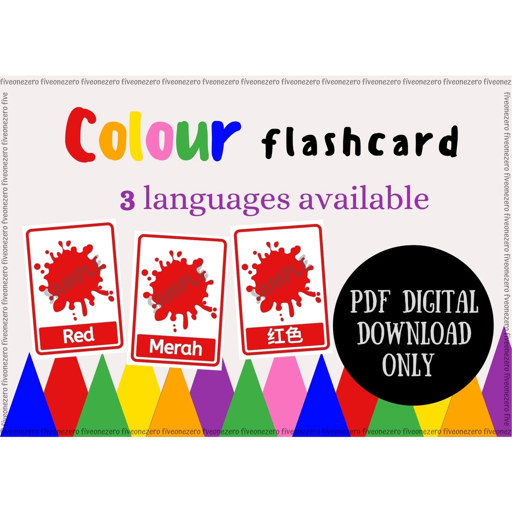 [PDF Softcopy] Kad Imbas warna; Printable, Colour Flash cards ...