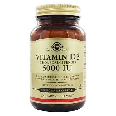 Solgar - Vitamin D3 (Cholecalciferol) 5000 IU Vegetable Capsules - 120 ...