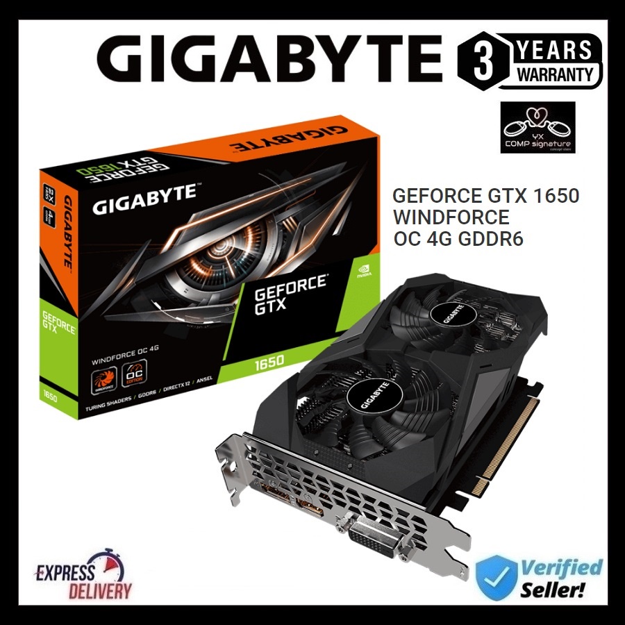 GIGABYTE GEFORCE GTX 1650 WINDFORCE OC 4G GDDR6 GTX1650 WINDFORCE | Shopee Malaysia
