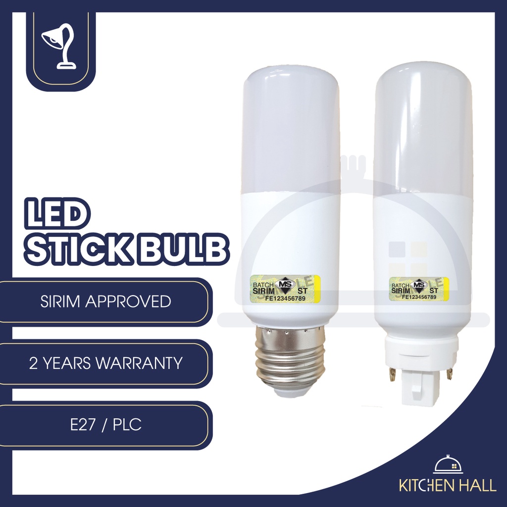KH_ LED Stick Bulb E27 PLC 9W 10W 11W 13W Energy Saving Mentol Lampu ...