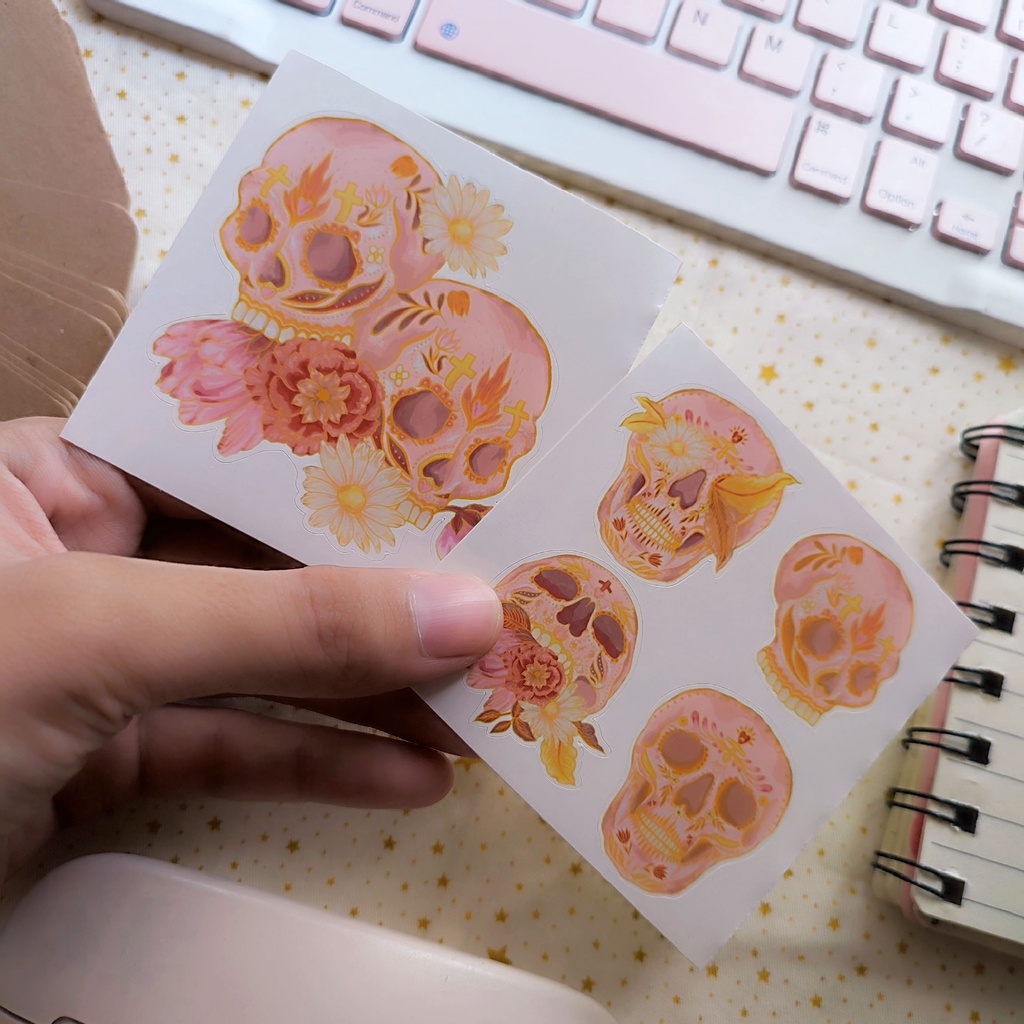 Pink SKULL AESTHETIC Sticker AESTHETIC Sticker AESTHETIC TUMBLR SET ...