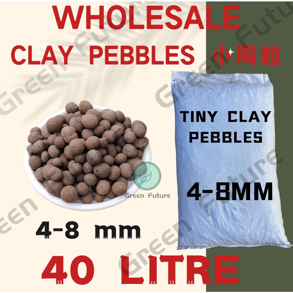 40 Litre 4-8mm Small Hydro Stone Clay Pebbles Clay Ball Leca(Tiny ...