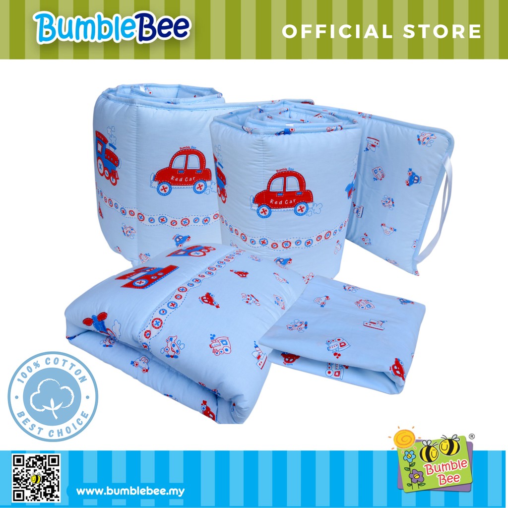 Bumble Bee Crib Set Baby Bedding Set (4 Pcs) - Cotton Woven | Shopee ...