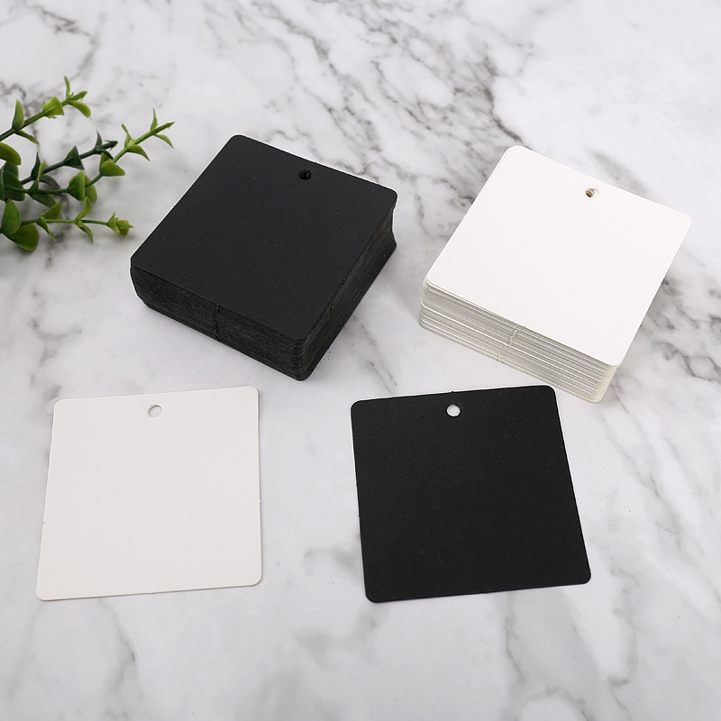 50PCS Vintage kraft Blank Hang Tags brown white black DIY HMADE gifts ...