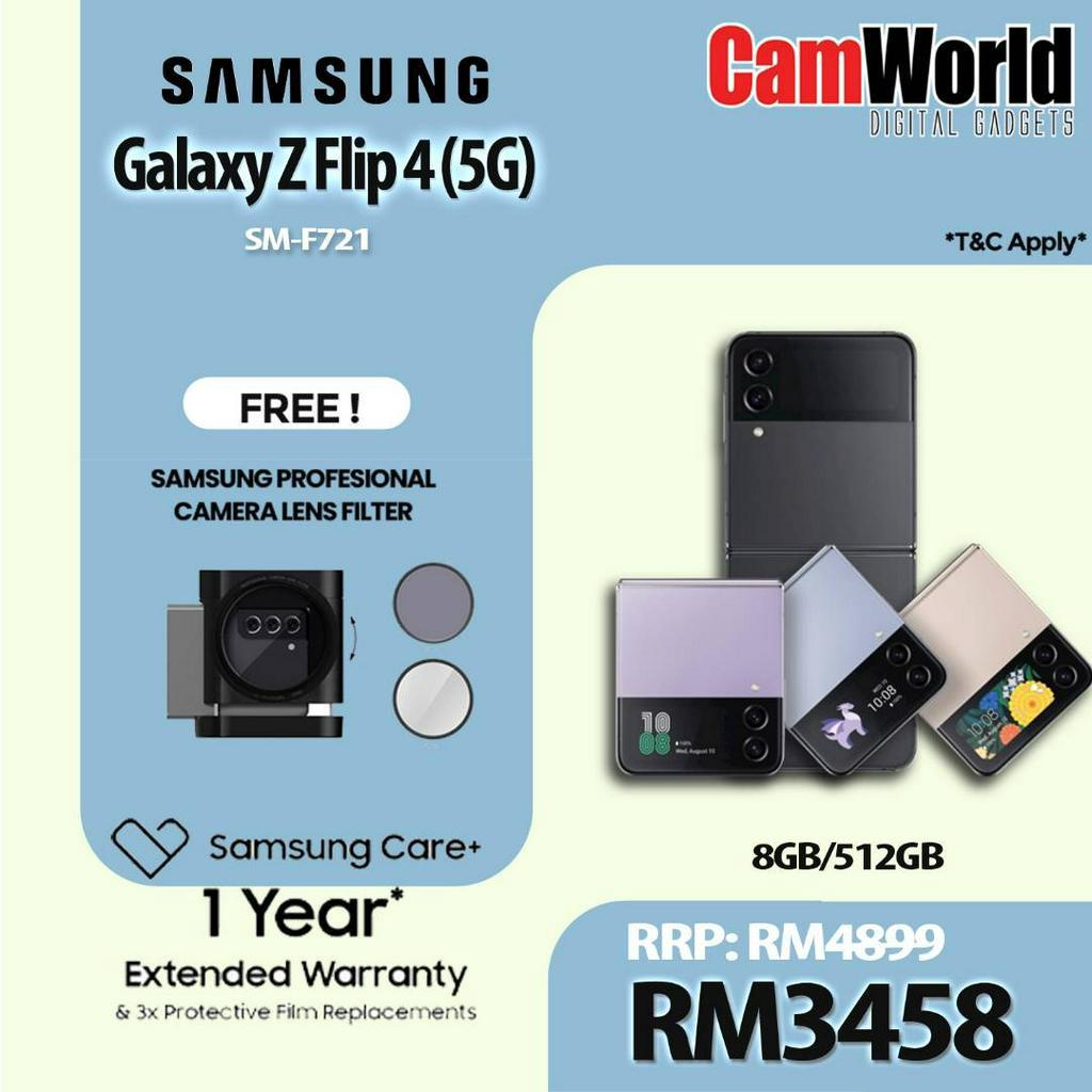 Samsung Galaxy Z Flip4 / Flip 4 5G (F721) ( 8GB+512GB ) With Lens ...