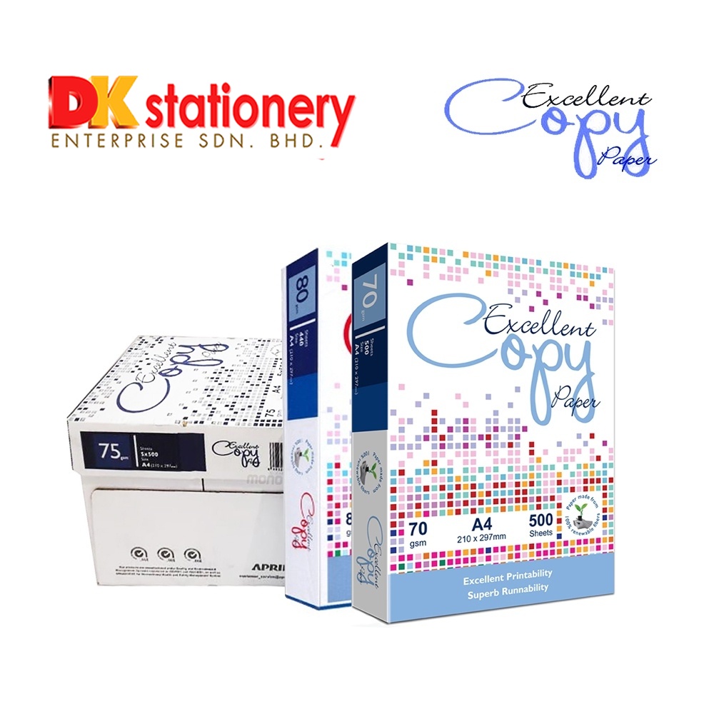 Excellent Copy Paper A4 70/80gsm 440/500's I 5 Ream / Box | Shopee Malaysia