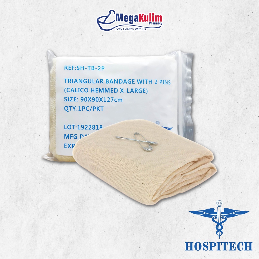 Hospitech Triangular Bandage with 2 Pins (90 X 90 X 127cm) | Shopee ...