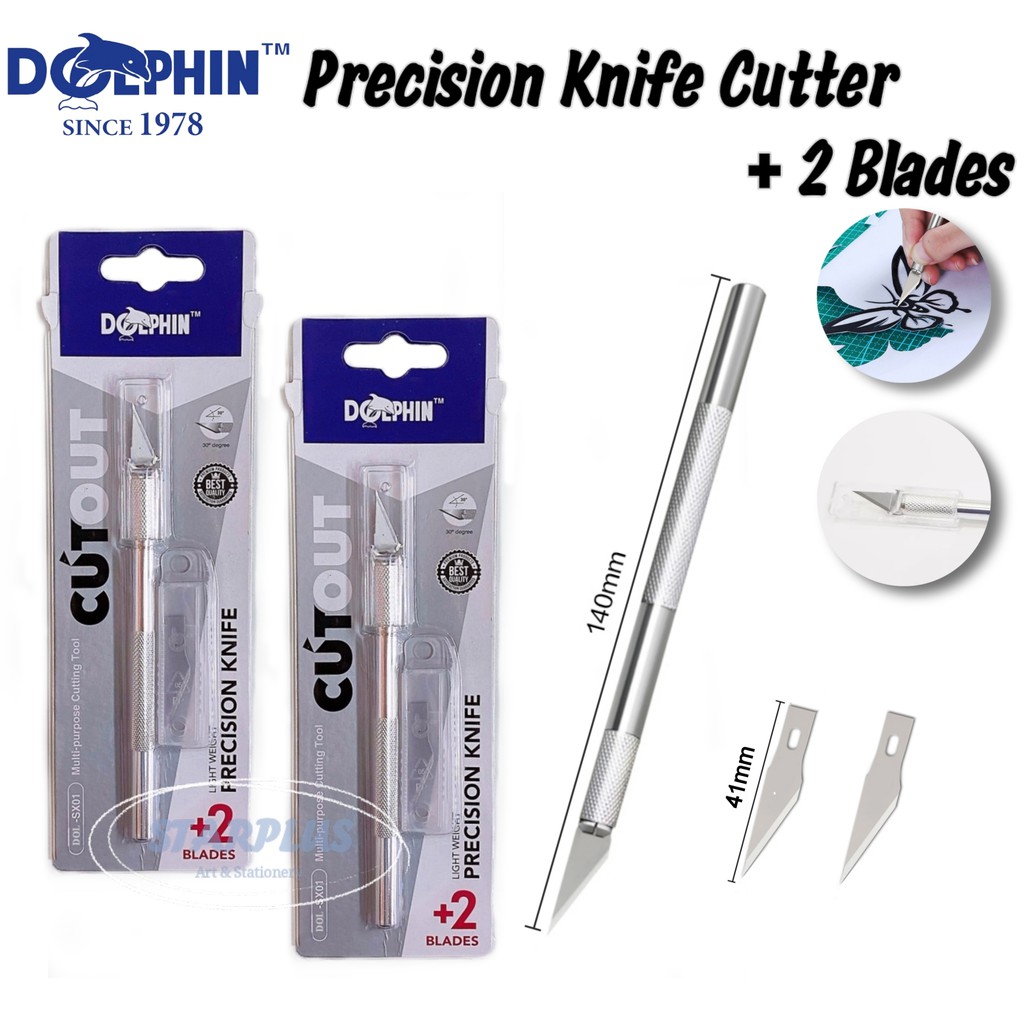 (Starplus) DOLPHIN Light Weight Precision Knife with 2 Blades *Per Pcs ...