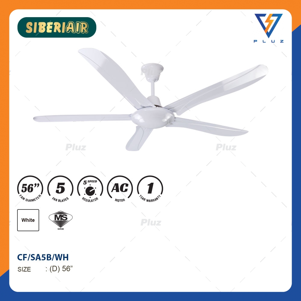 SIBERIAIR SA5B 56" 5 SPEED 5 METAL BLADE REGULATOR CEILING FAN | Shopee ...