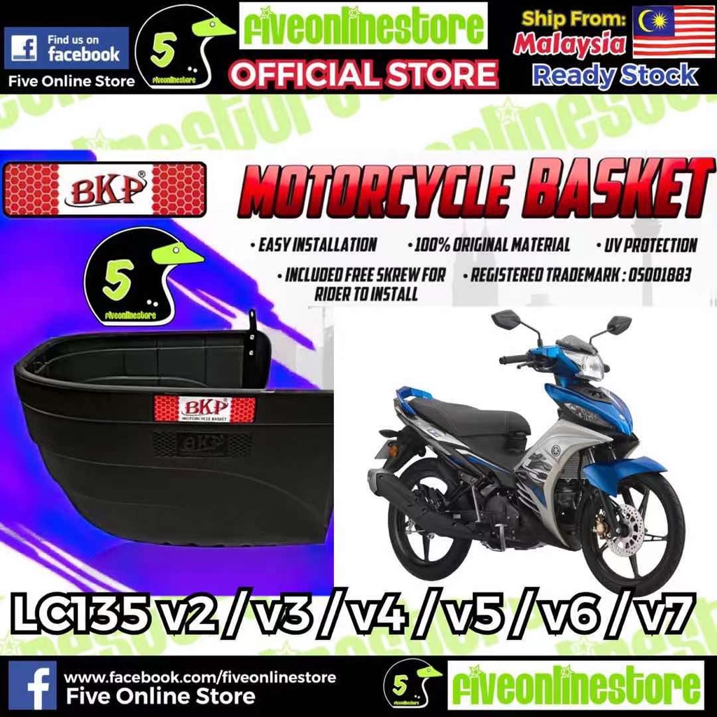 BKP Yamaha LC135 Motorcycle Basket Plastic Quality v2 v3 v4 v5 v6 v7 v8 Bakul PVC Motorsikal ...