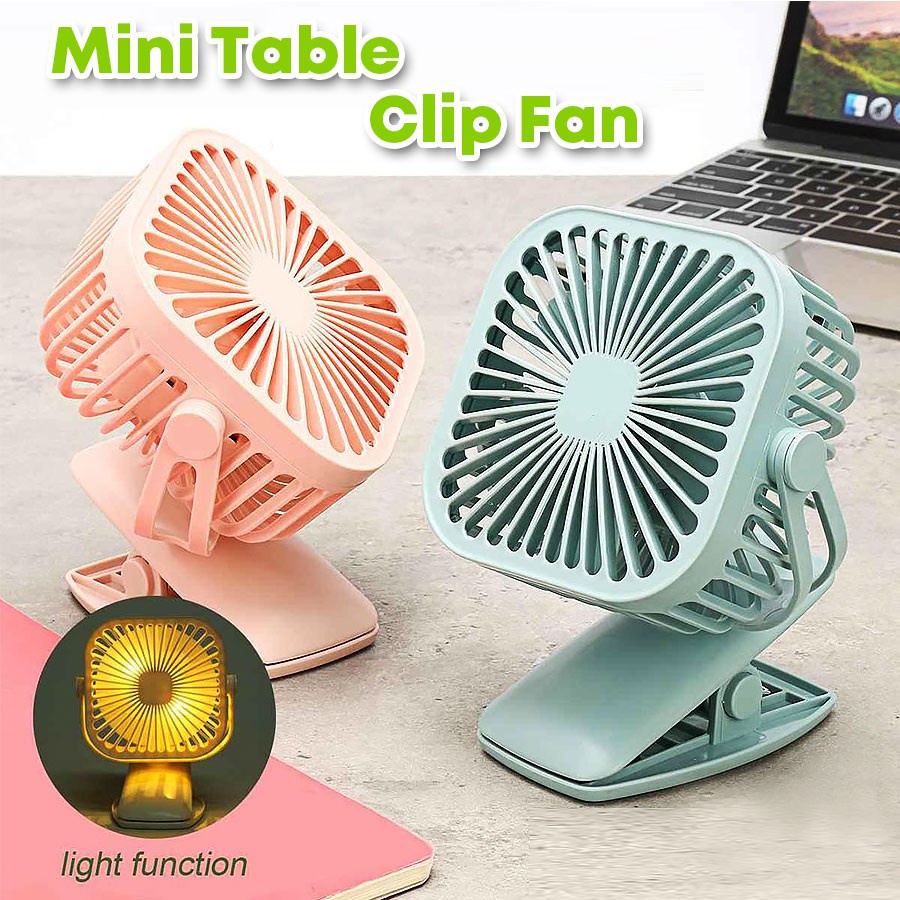 Personal Yase Adorable Mini Portable Clip Fan With LED Light 2 Gear ...
