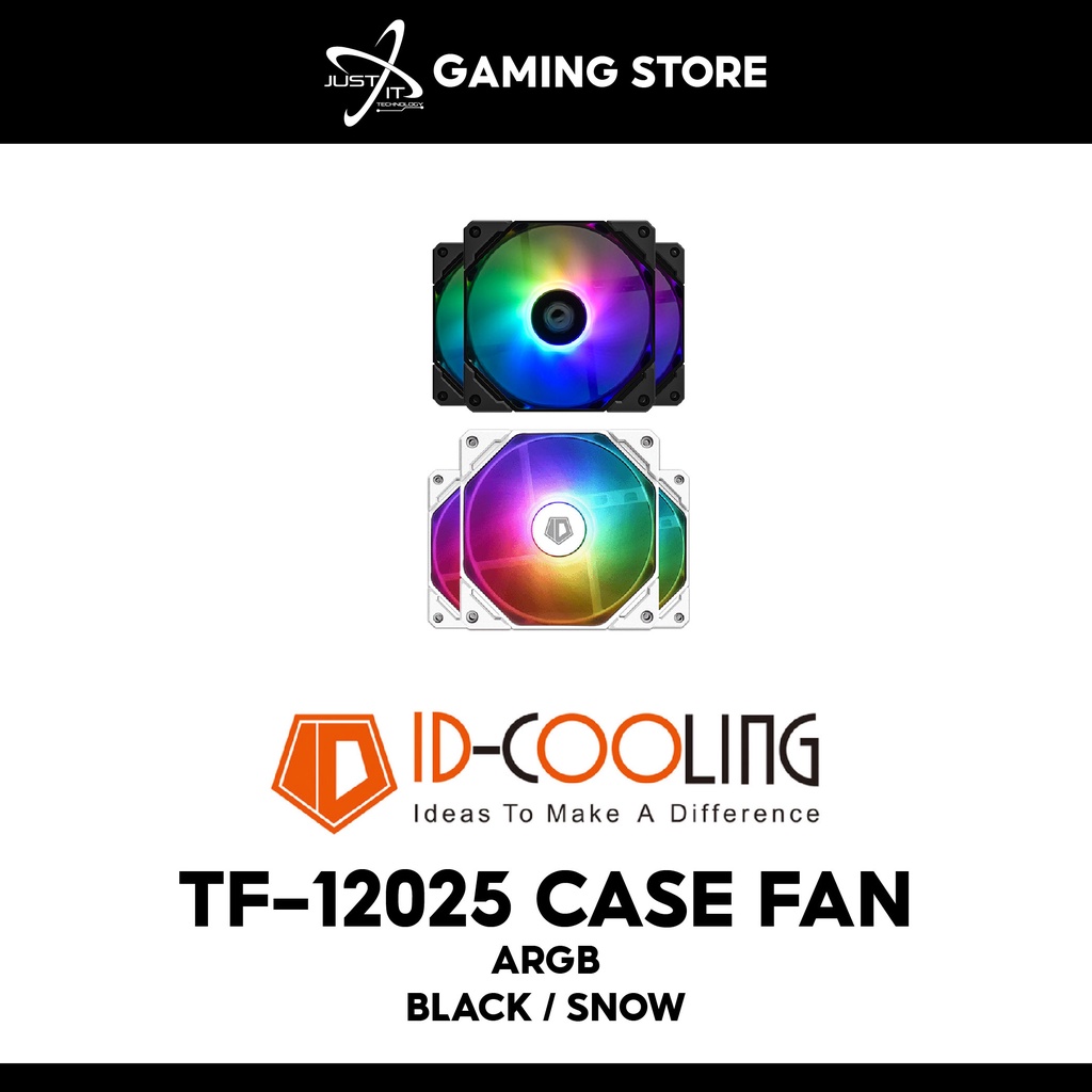ID-COOLING TF-12025 ARGB FAN ( BLACK / SNOW ) REVERSE / SET | Shopee ...