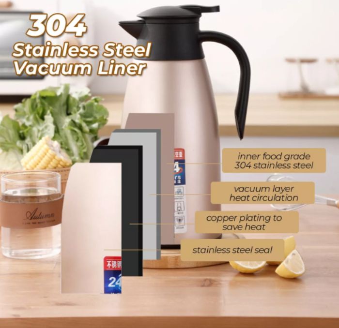 Thermos Flask 2L Stainless Steel 304 Termos Bekas Botol Air Panas ...