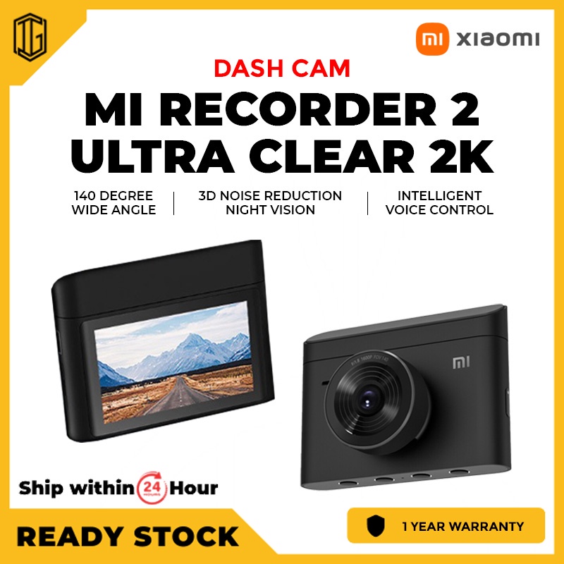 XIAOMI Mi Recorder 2 Ultra Clear 2K Dash Cam 140 Degree Wide Angle 3D ...