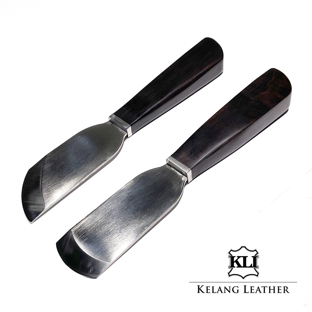 Leather Craft Skiving Skive Knife pisau Straight/Slanted Curve Edge HSS ...