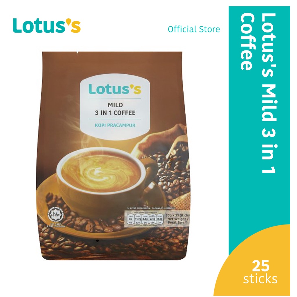 Lotus's Mild 3 in 1 Coffee 25 Sticks x 18g | Shopee Malaysia