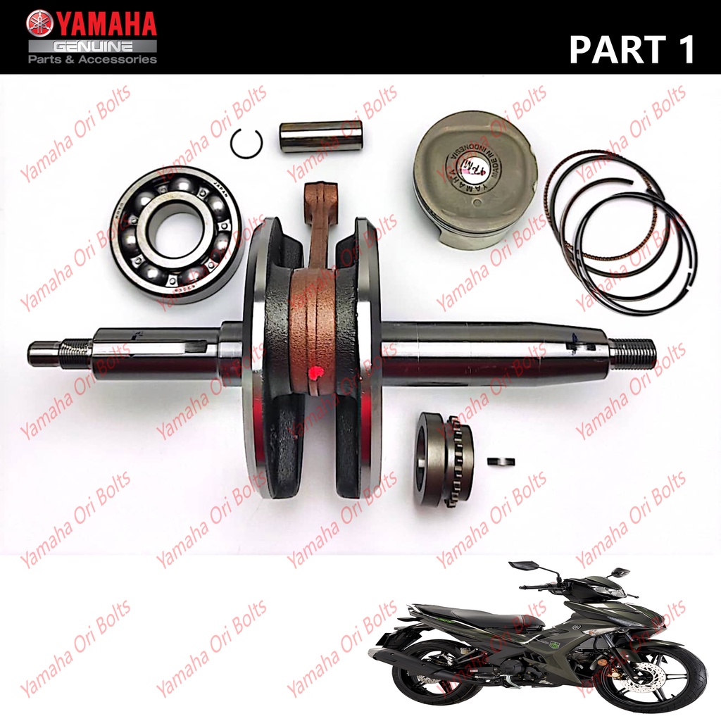 Yamaha Original Y15ZR Crankshaft Connecting Rod Bearing 6305 Magnet Key Piston Ring Pin Clip ...