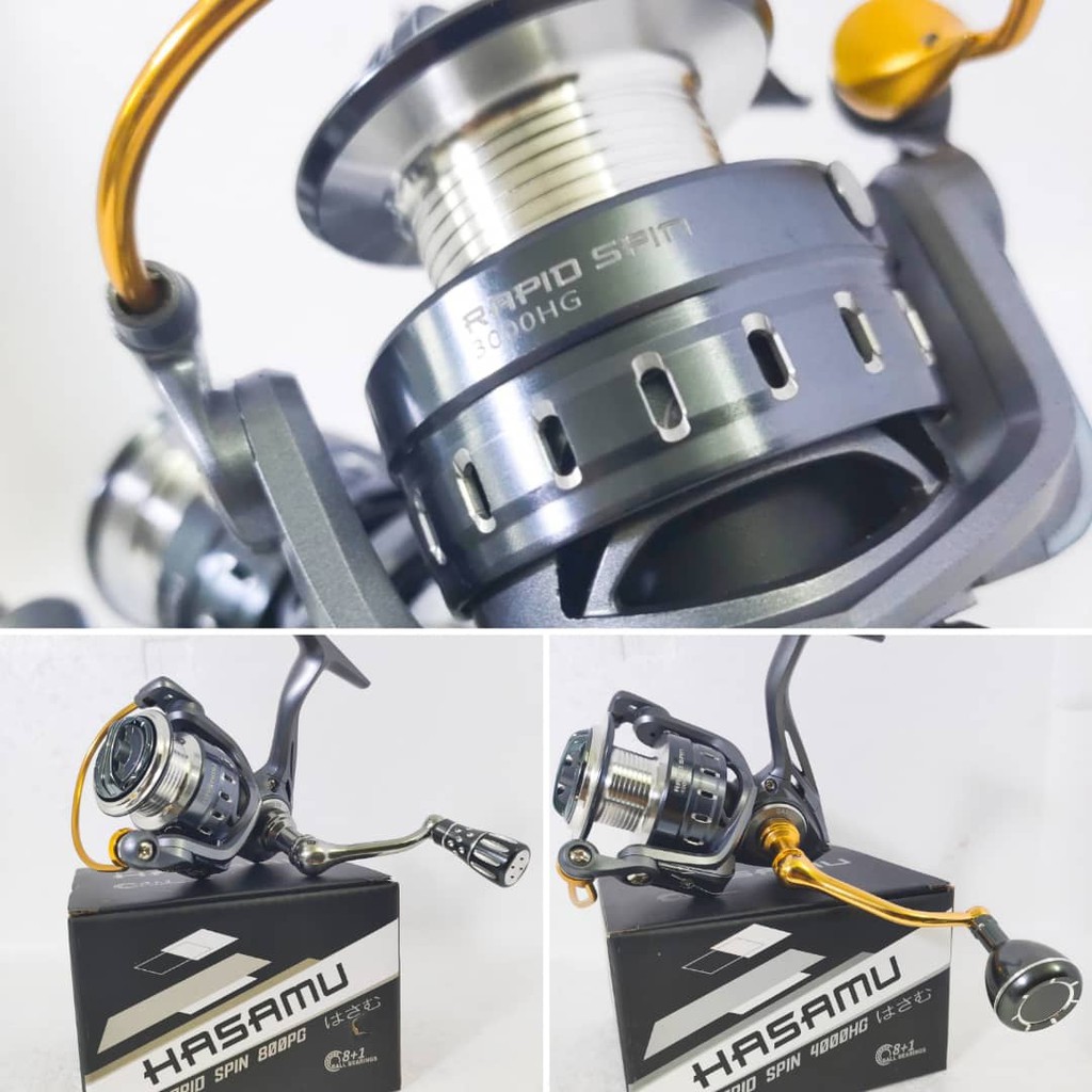 HASAMU RAPID SPIN #PG #HG (FREE BRAIDED LINE & GIFT) FISHING REEL ...