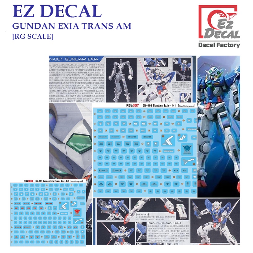 [EZ DECAL] T09 RG 1/144 GUNDAM EXIA TRANS AM GUNDAM WATER SLIDE DECAL ...