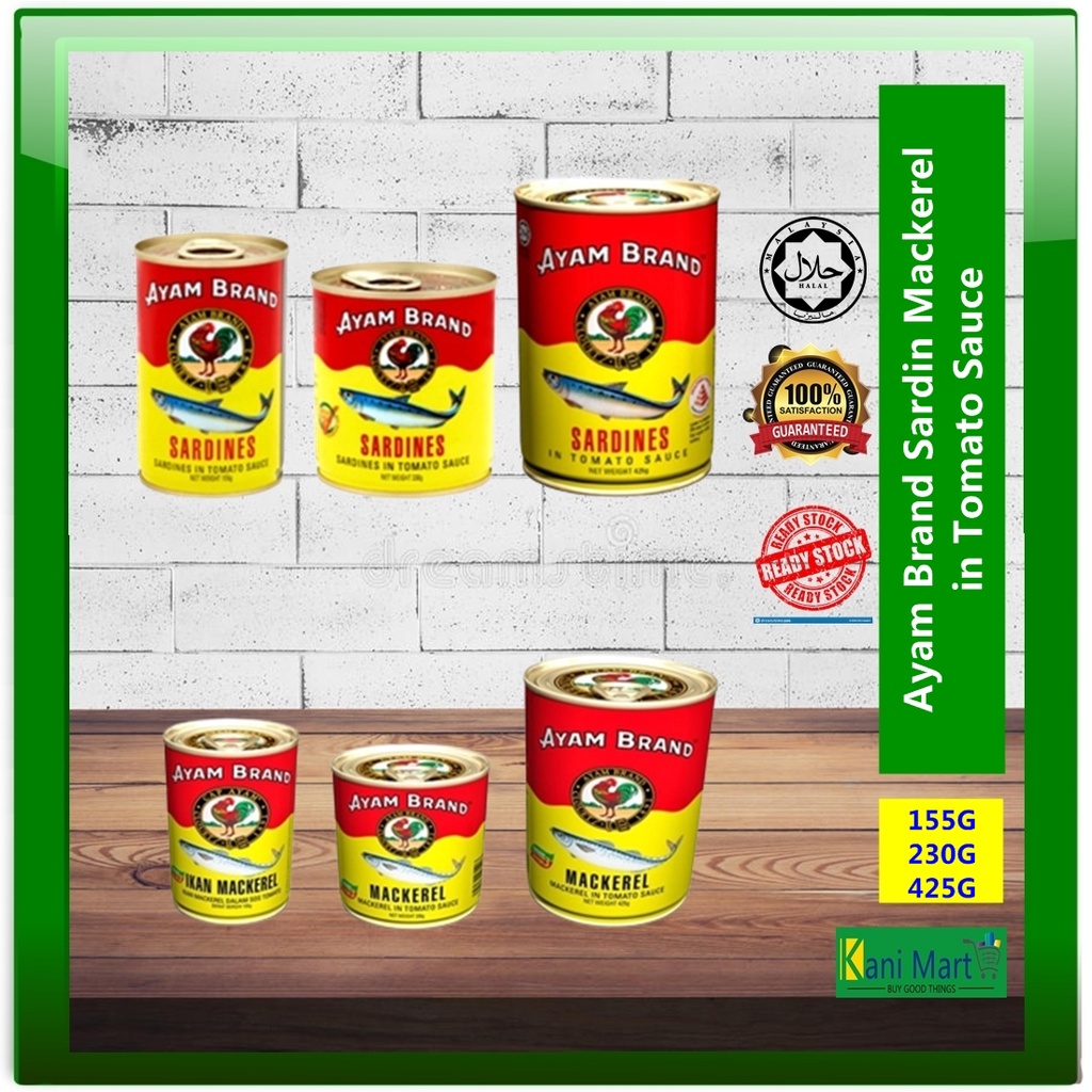 Ayam Brand Sardin Mackerel in Tomato Sauce 鸡标沙丁鱼 425G/230G/155G | Shopee Malaysia