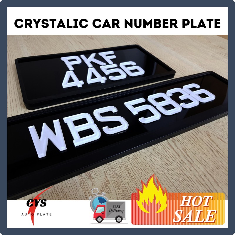 Crystalic Car Number Plate【Crystal Flake Effect Font】Crystal Car Number ...