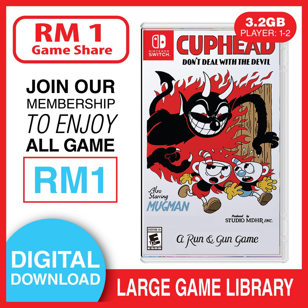 🔥RM1 RENT🔥 Cuphead : Don't Deal With The Devil 🚫1ShareGame Member Only 🎮Nintendo Switch Game ...