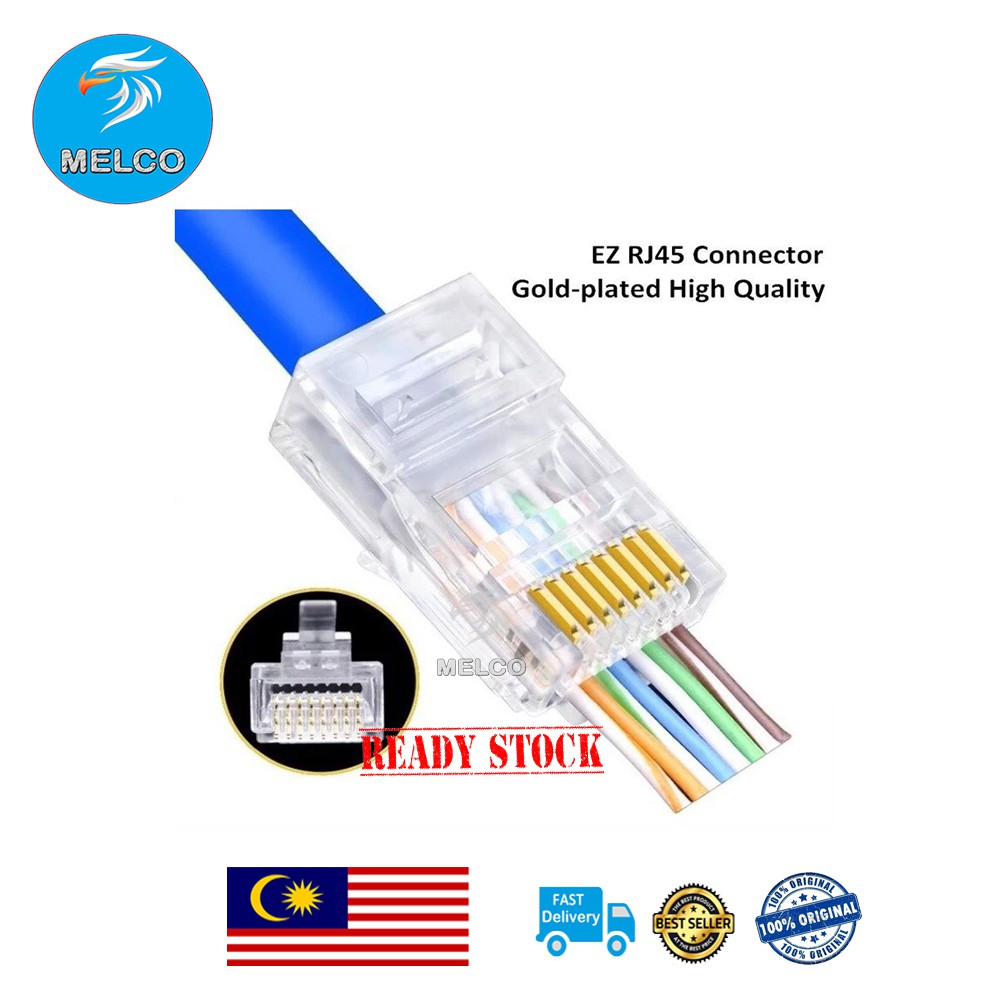 Cat6 Plug EZ RJ45 Network Cable Modular Connector | Shopee Malaysia