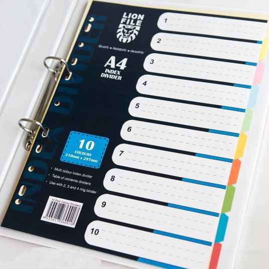 VC Art 11 holes PP Plastic Index Divider for Binder Office Stationery ...