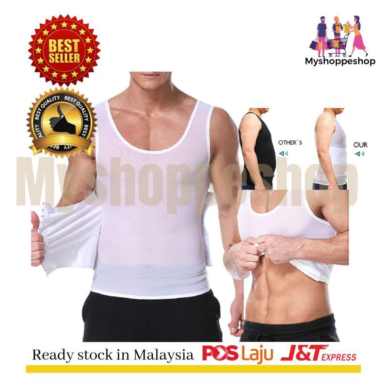 boxer lelaki 🇲🇾 Singlet Men Slim Fit With Waist Corset Singlet Lelaki ...