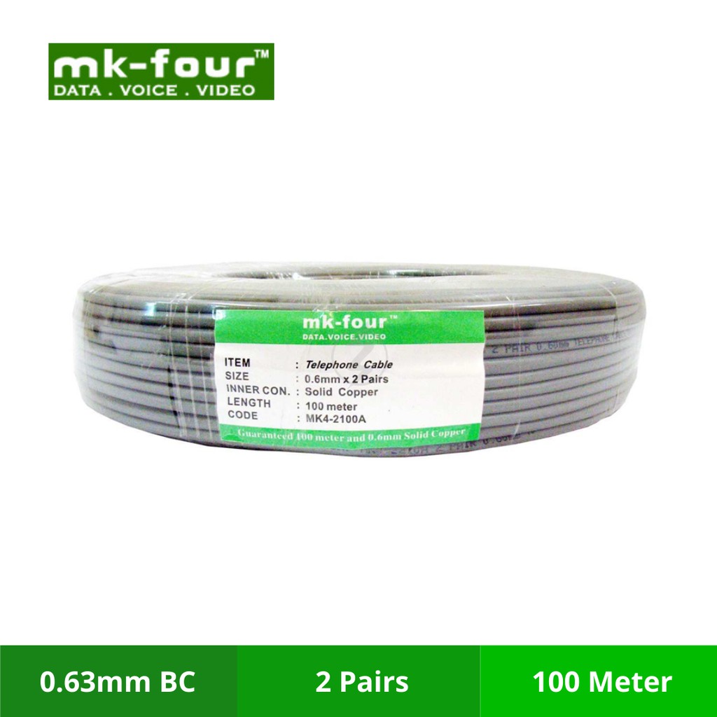 [100meter] MK-FOUR 2 PAIRS x 0.63MM PE/PVC HIGH SPEED TELEPHONE CABLE ...