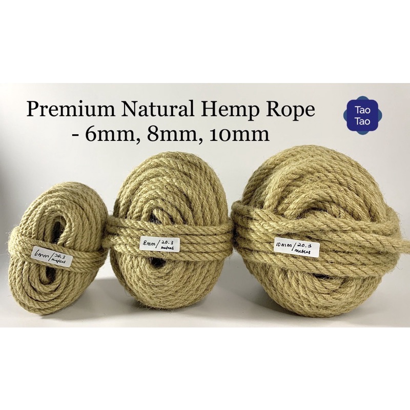 6mm/8mm/10mm Natural Premium Bright Brown Hemp rope for cat scratcher ...