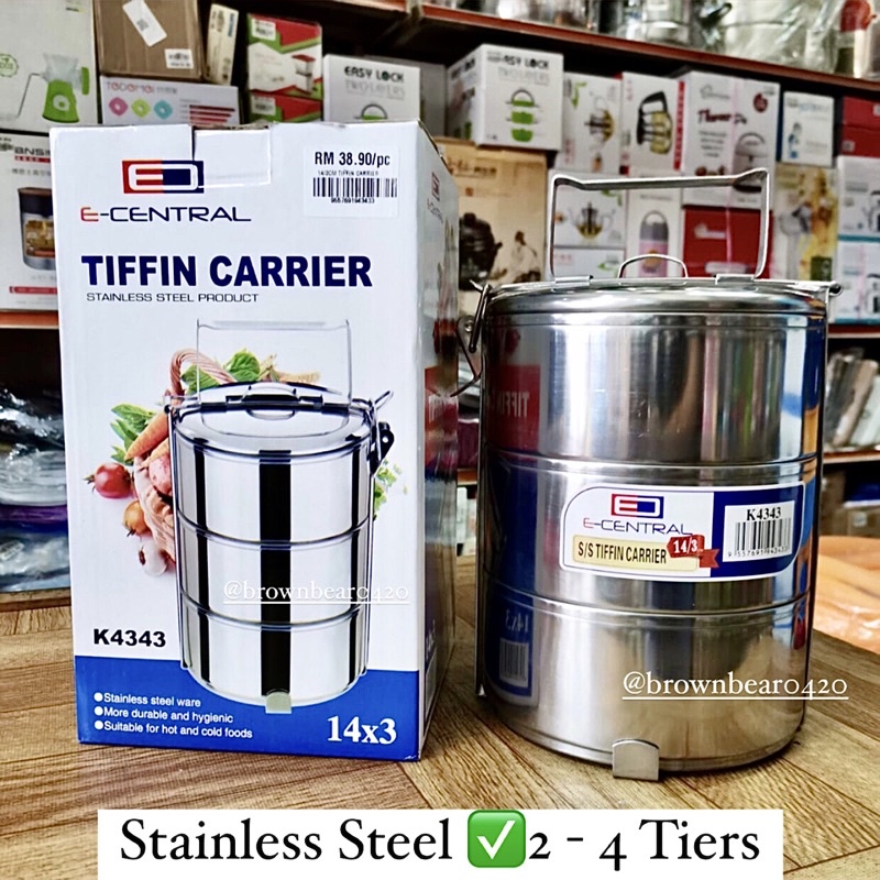 【E-Central】Eagle🦅 Stainless Steel 2 3 4 Tier Tiffin Carrier Food ...