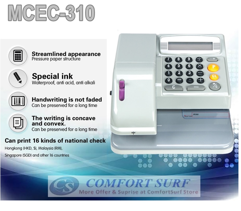 Multi Currency Cheque Writer MCEC-310 Check Writer Cheque Printer ...