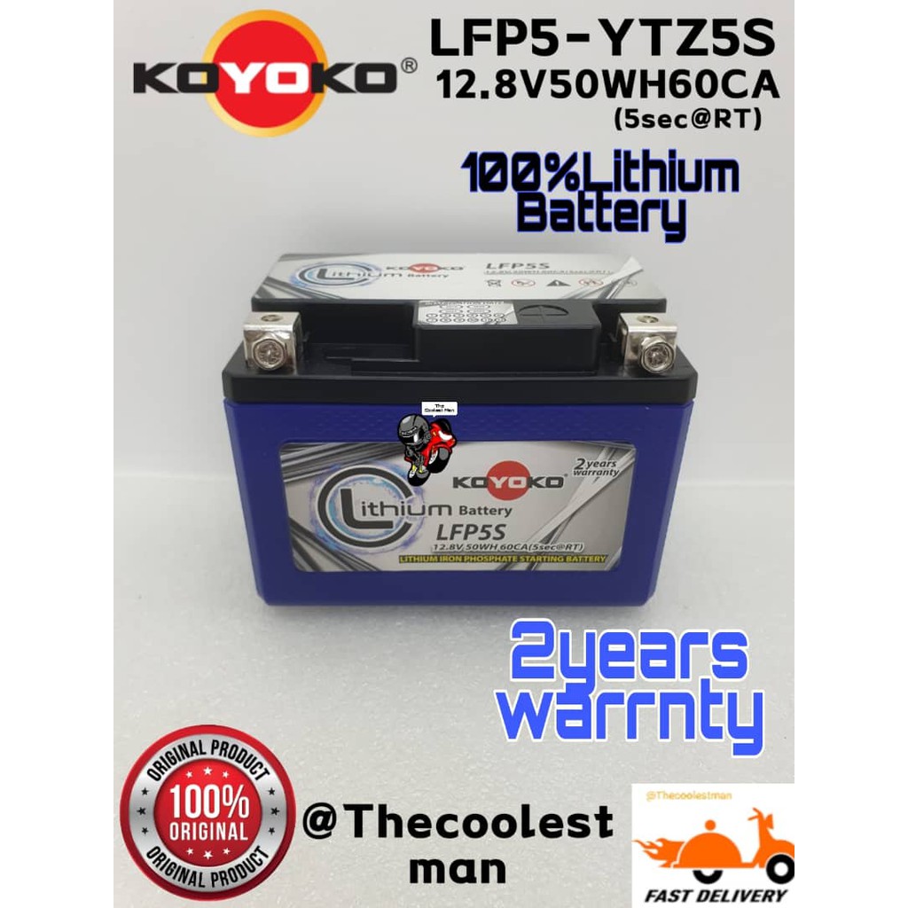 🔥💯%ORIGINAL ️ YTZ5S-BS BT4 Koyoko Nanogel Battery EX5 FI W125 Future ...