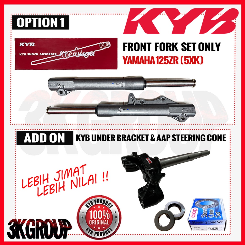 New Bulat YAMAHA Y125 / Y125Z / Y125ZR (5XK) & (5BU) KAYABA KYB Front Absorber ( Damper / Fork ...