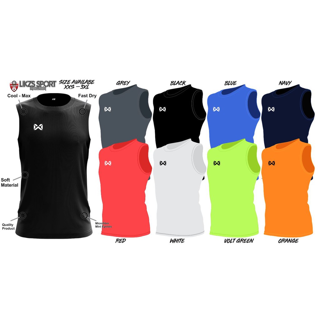 Warrix Sleeveless Training Jersey | Cycling | Running | Badminton | Hockey | Singlet | Reen ...