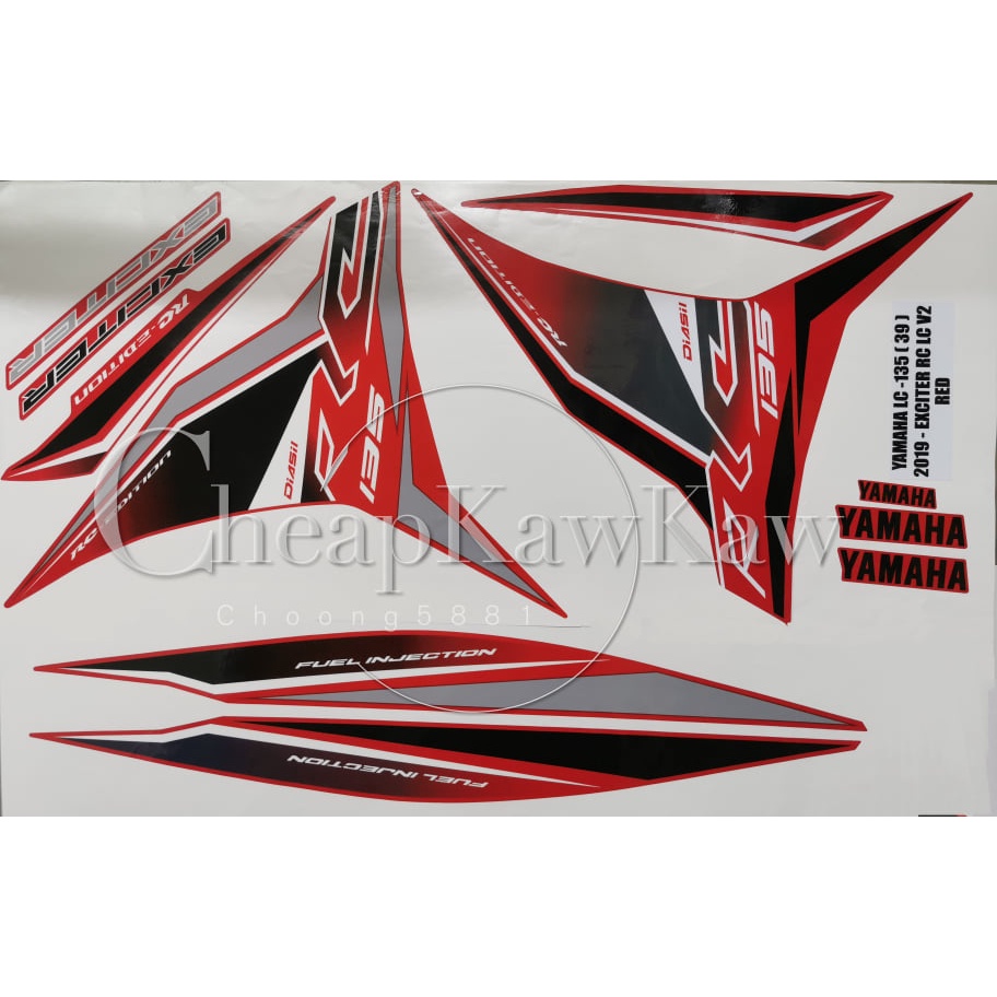 LC135 New V2 V3 V4 V5 Exciter RC 135 ( 39 ) Body Cover Set Stripe ...