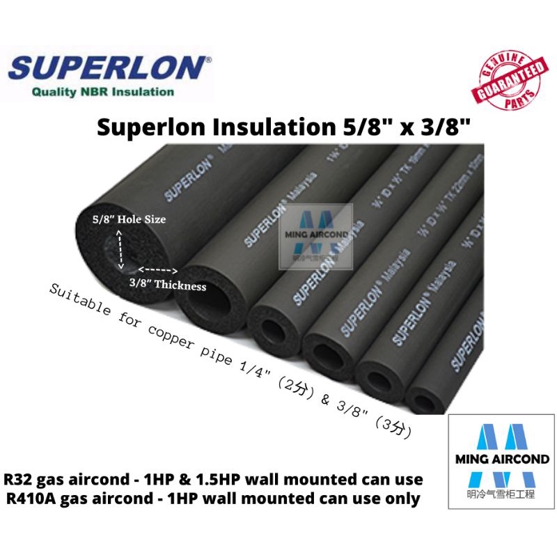 Penebat Paip Tembaga // [SUPERLON] PREMIUM INSULATION AIRCOND - SIZE 5/ ...