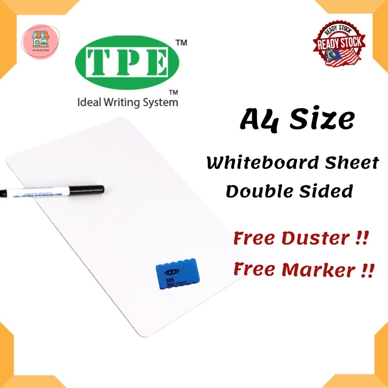 [READY STOCK] TPE Double Sided A4 Size Whiteboard Sheet | Shopee Malaysia