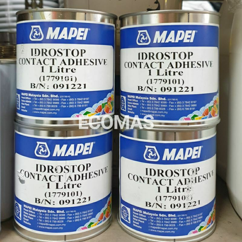 MAPEI IDROSTOP CONTACT ADHESIVE (1LITRE) One Component, Solvent-based ...