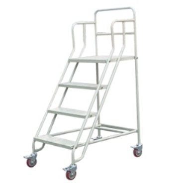 60x90x150cm With WHEEL Lightweight Steel Step Ladder Hand Grip Folding ...