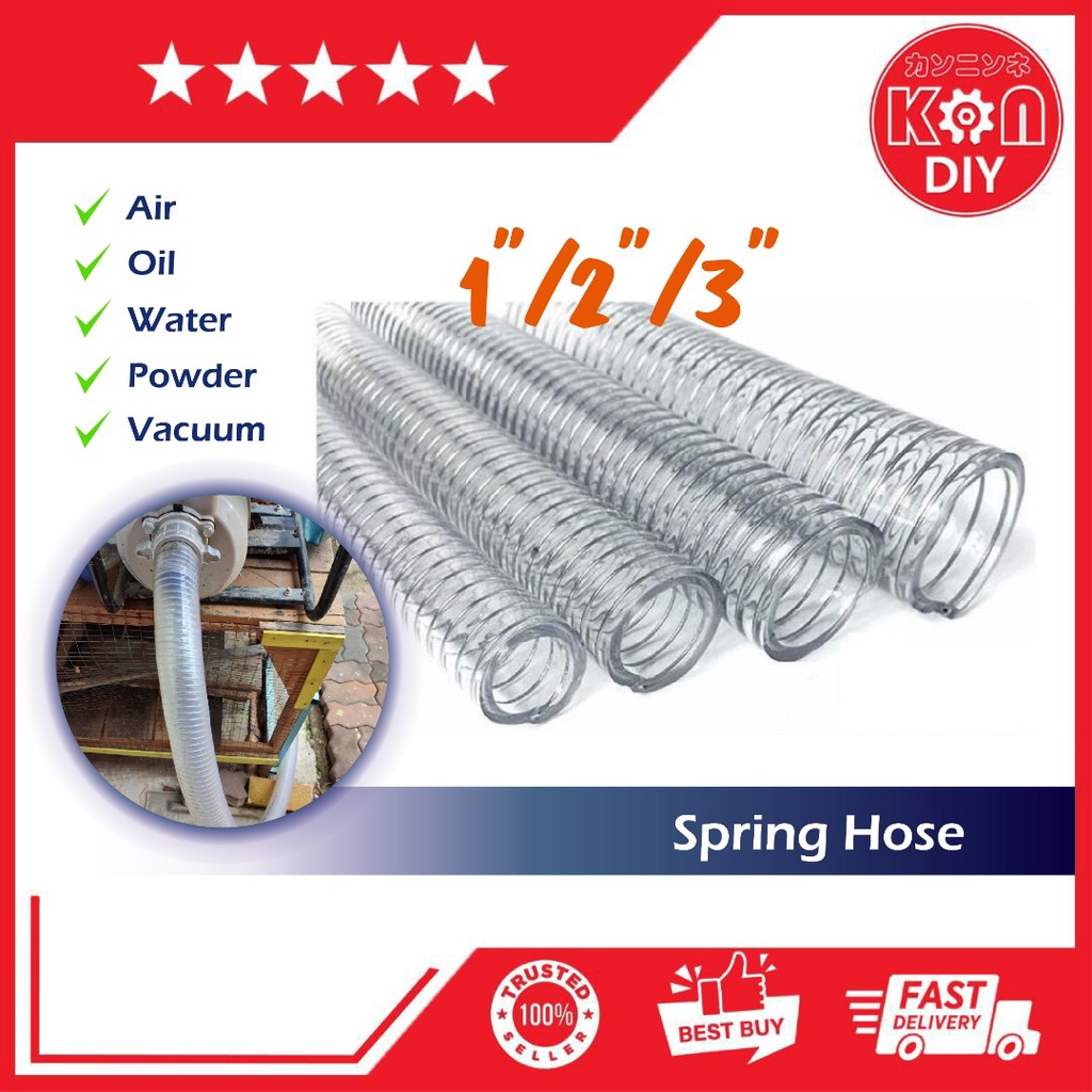KNN-DIY 1"/2"/3"spring hose water suction hose wire hose 1"25mm/2" 50mm ...