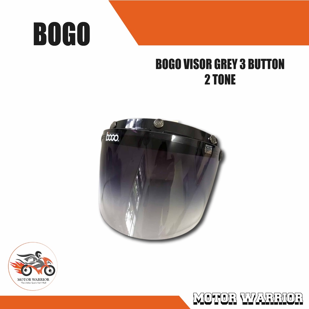 BOGO Visor Grey 3 Button (2-Tone) | Shopee Malaysia