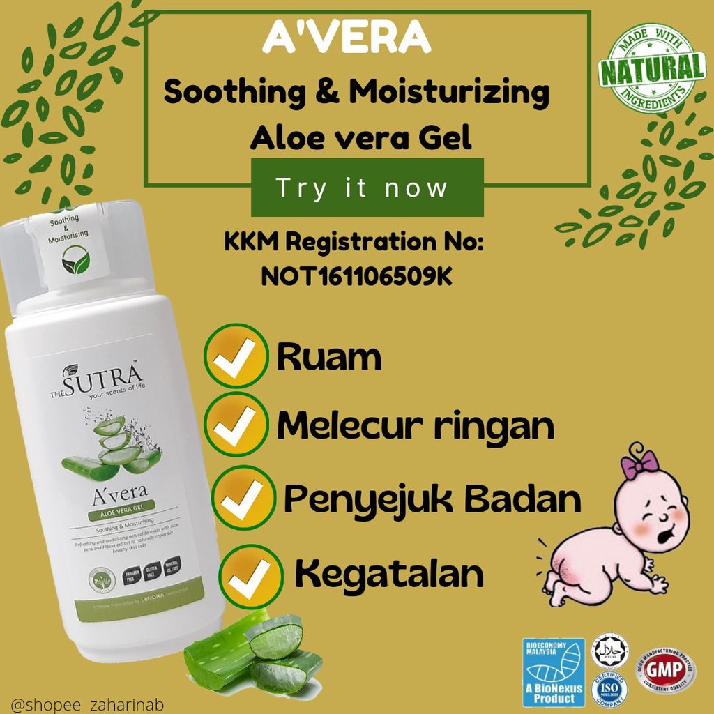 🔥SHIP TODAY🔥 Avera Gel By Sutra | Ekstrak Aloe Vera | Soothing | Moisturizing | Shopee Malaysia